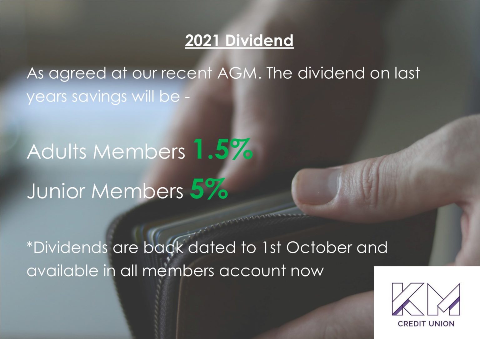 Savings Dividend Announcement - Knowsley Mutual Credit Union
